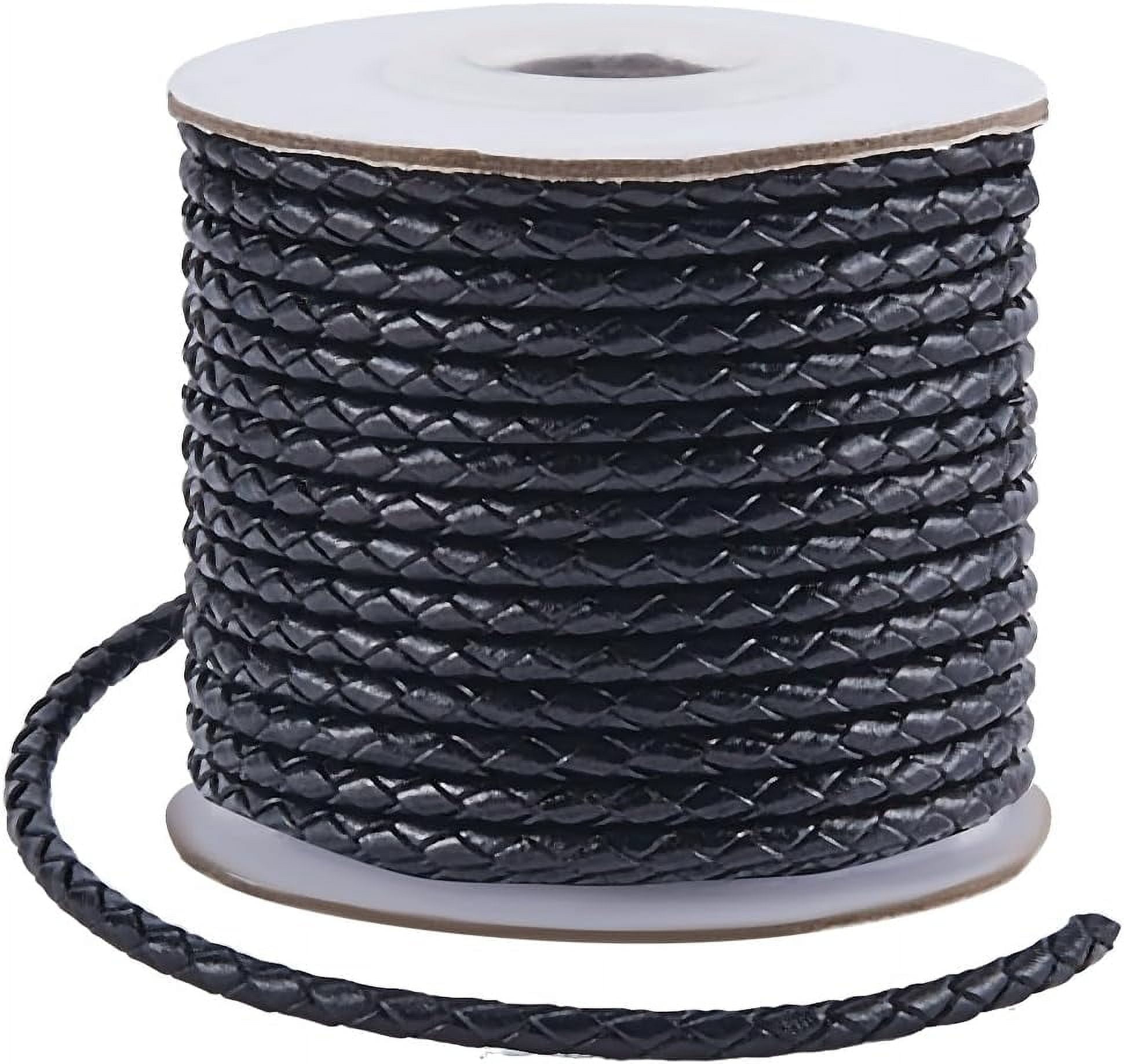 11 Yards/10M Black Leather Cord Bolo Leather Cord Rope 3mm Round ...