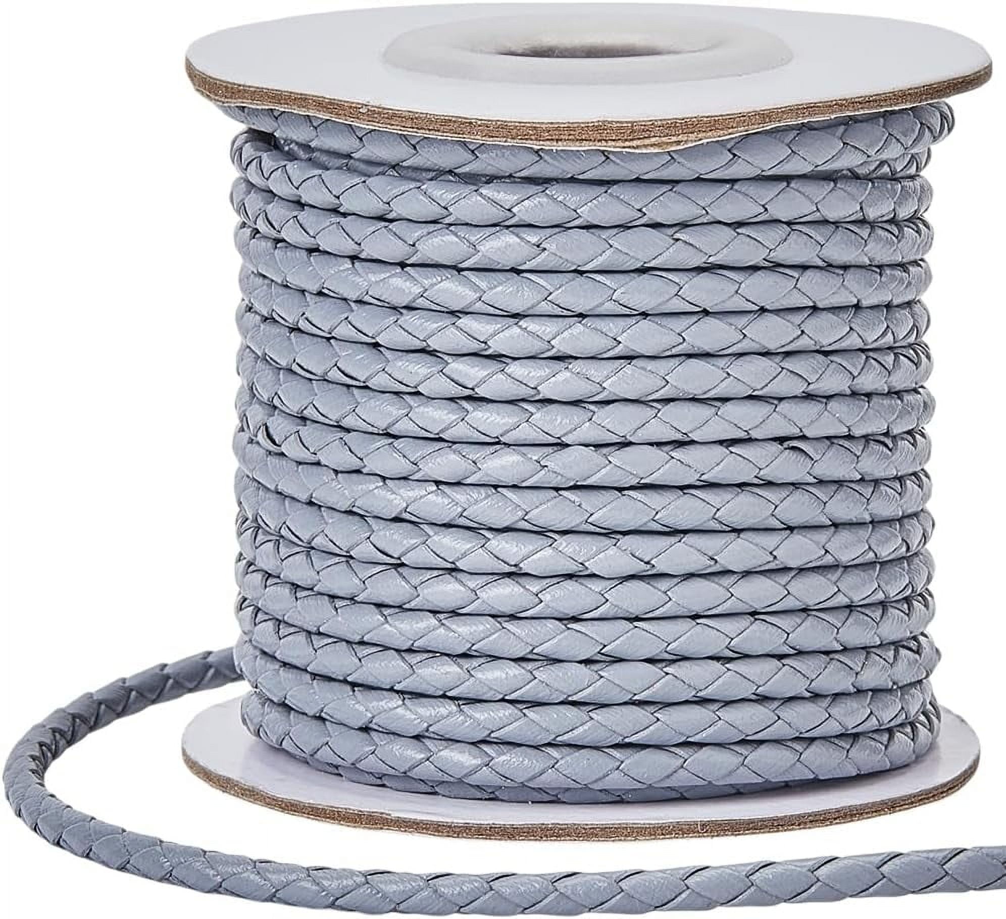 11 Yards/ 10m 3mm Round Braided Rope Leather Bolo Tie Cord Genuine ...