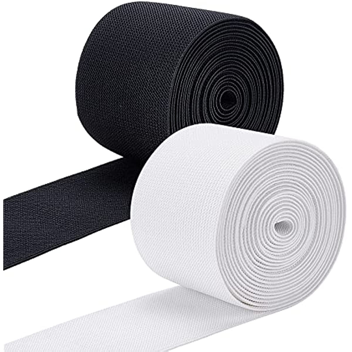 11 Yards 3.15 Inch Wide Knit Elastic Band Black and White Flat Stretch ...