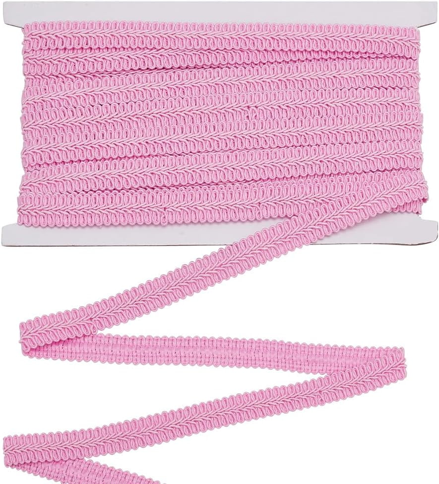 11 Yards 5/8" Pink Polyester Woven Braid Trim Centipede Decorative Gimp ...