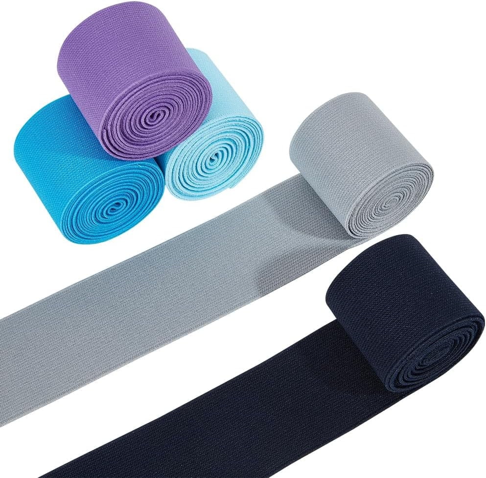 11 Yards 5 Colors Flat Elastic Bands 2 Inch Wide Heavy Stretch High ...