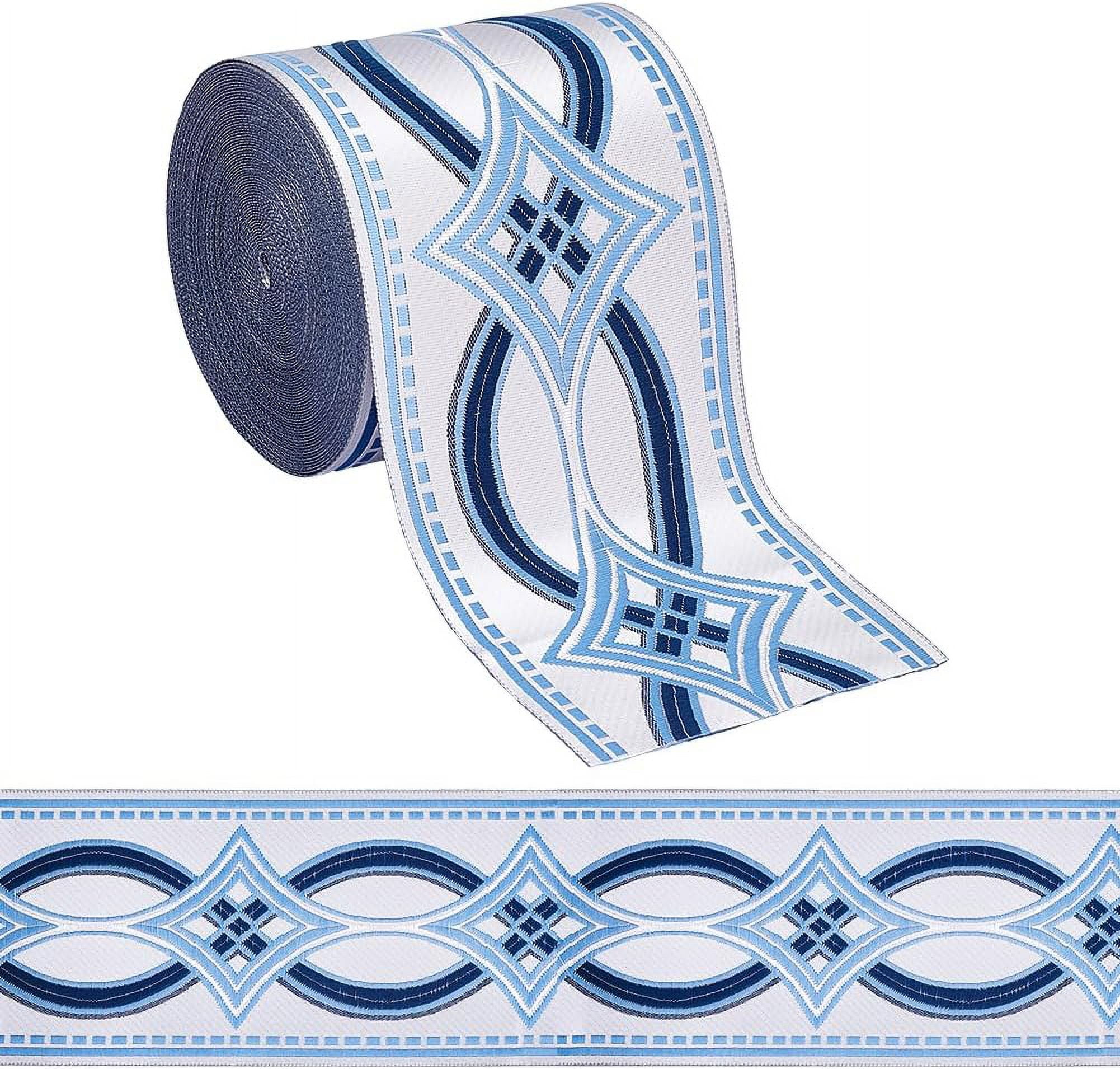 11 Yards Drapery Trim Jacquard Ribbon Blue Ethnic Style Jacquard Ribbon ...