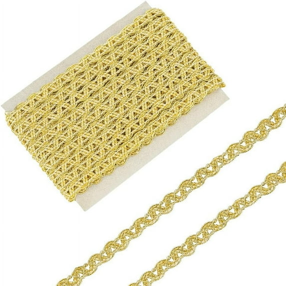 11 Yards Gold Metallic Braid Trim by The Yard - 0.4" Wide Polyester ...