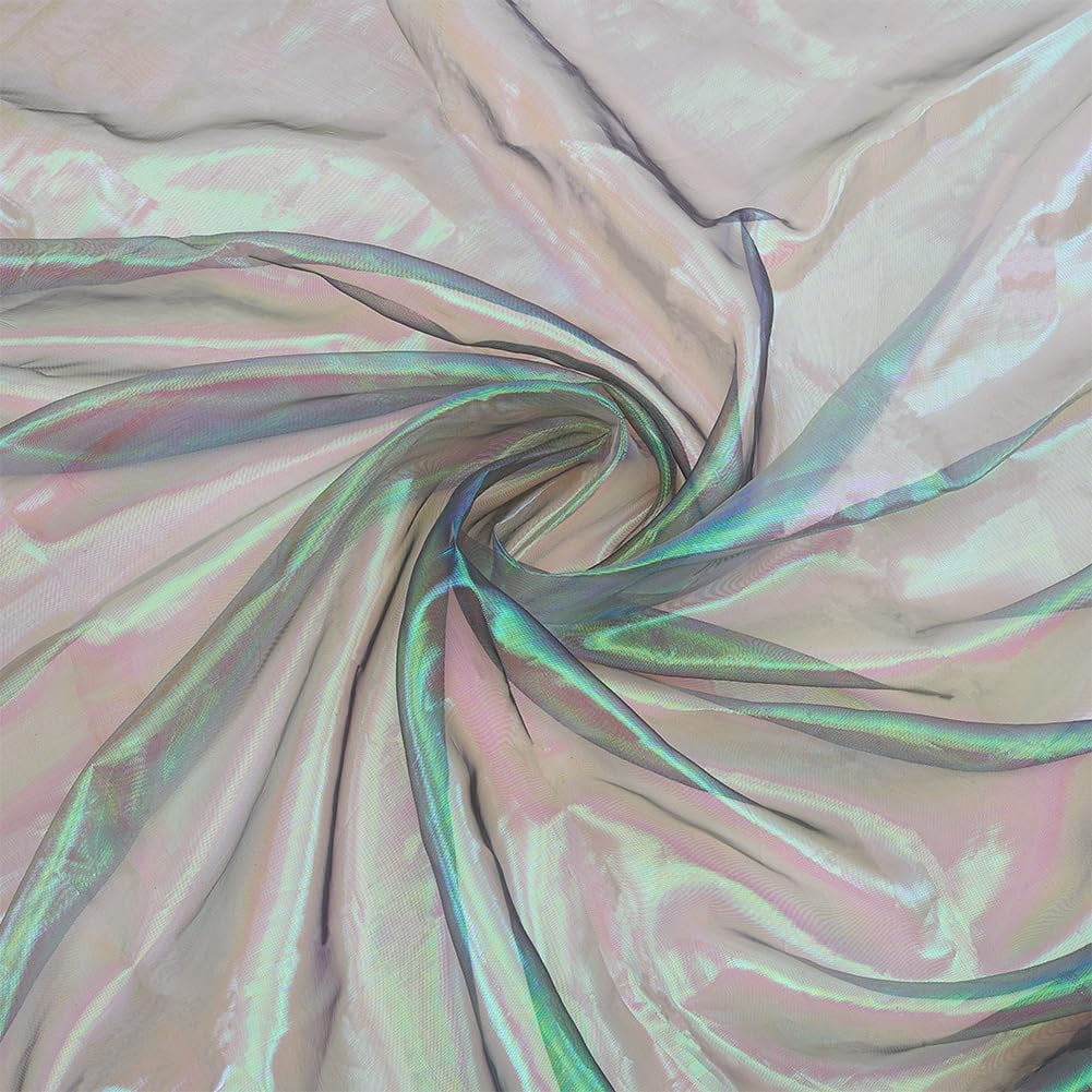 11 Yards Organza Fabric Iridescent Fabric Sheer Organza Cloth Magic ...