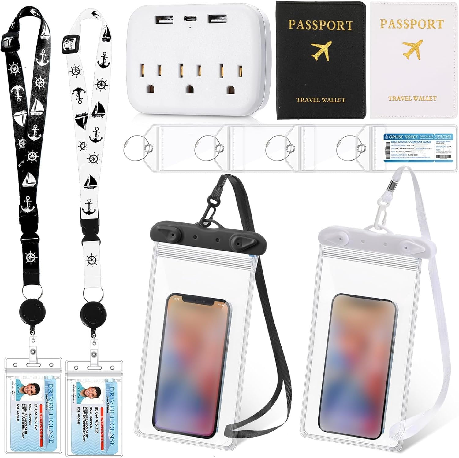 11 count Cruise Accessories Kit 2 Cruise Lanyards for Ship Cards 4 ...