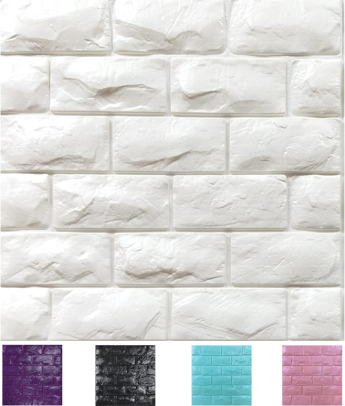 11 count Wall Panels Peel and Faux Brick Wallpaper White Self Brick ...