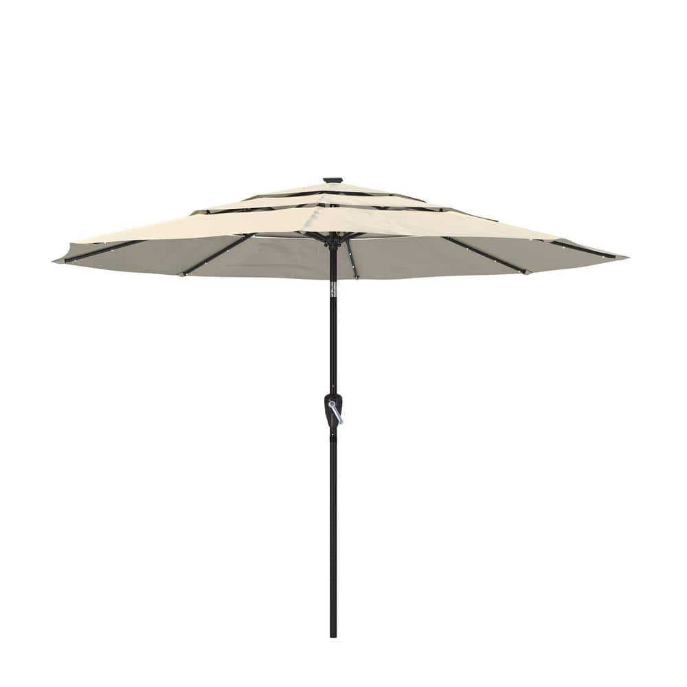 11 ft. Aluminum Triple Top Vented Designed Tilt Outdoor Market Patio ...