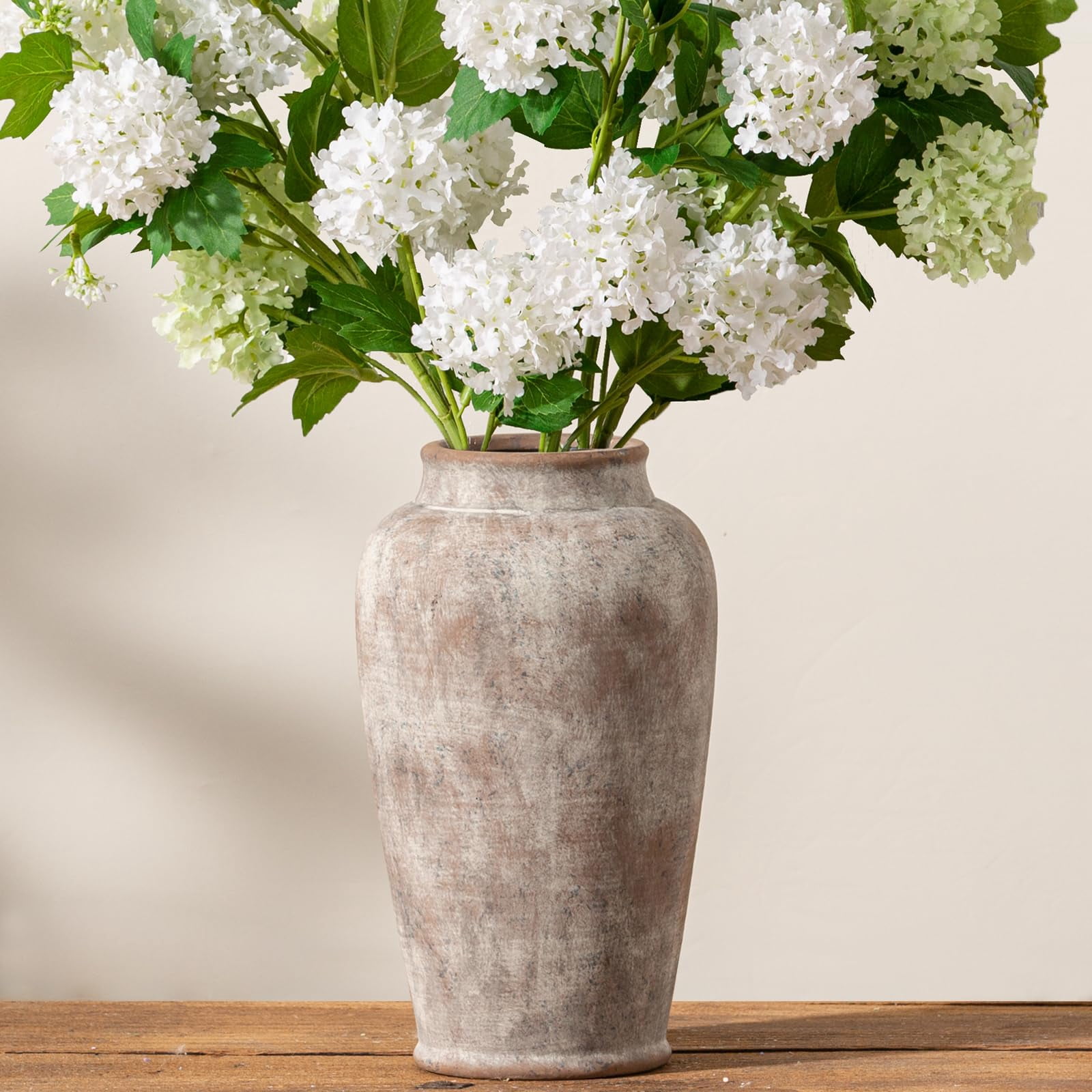 11"h - Rustic Ceramic Vase Farmhouse Decorative Pottery Vase for Home ...