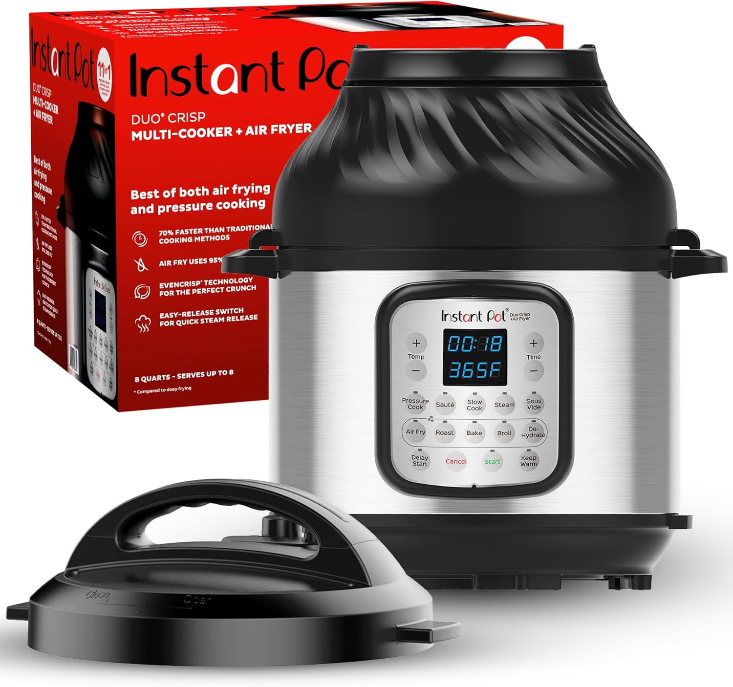 11-in-1 Air Fryer and Electric Pressure Cooker Combo with Multicooker ...