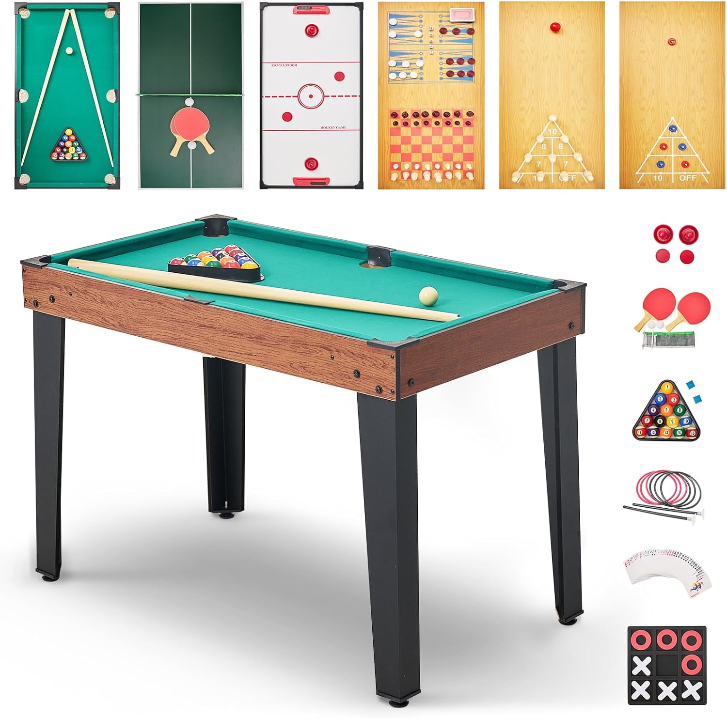 11 in-1 Combo Game Table Set - 2x4ft Multi Game Table,Air Hockey, Pool ...