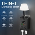 11-in-1 Multifunctional Power Strip, Clock & Desk Lamp, 4 Outlets, 3 ...
