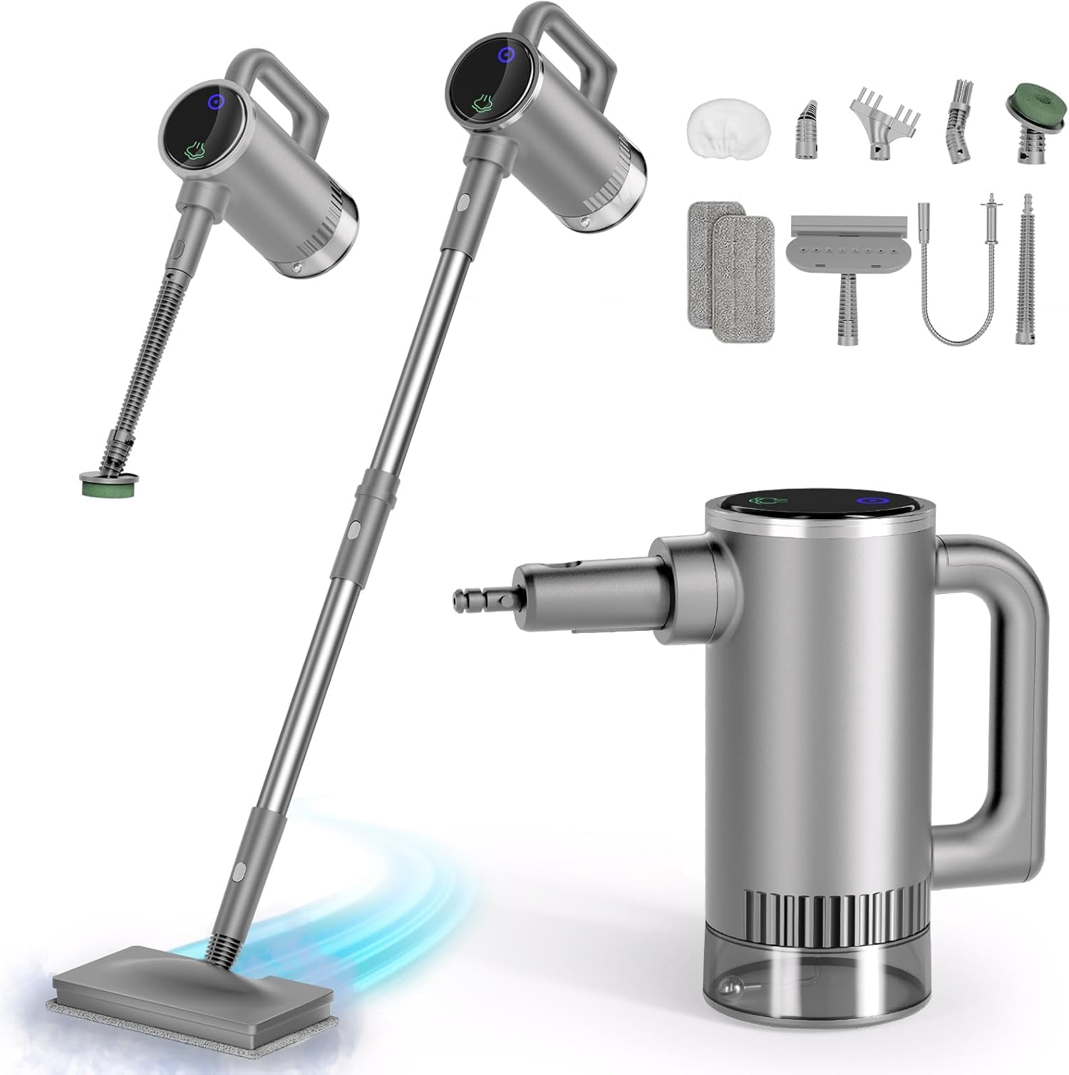 11-in-1 Steam Mop - Detachable Handheld Steam Cleaner with 380mL Tank ...