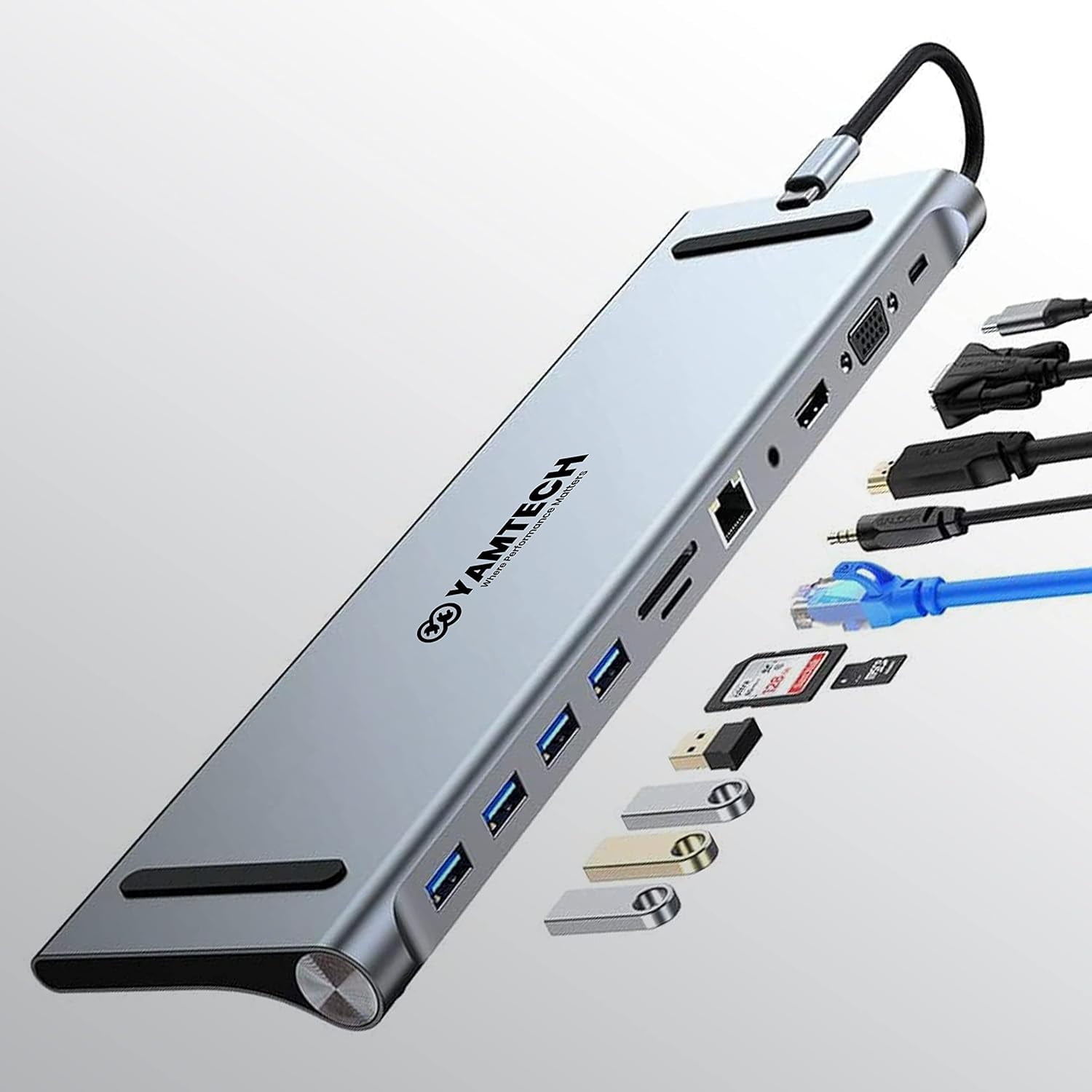 11 in 1 USB C Docking Station USB Type C to 4K@60Hz Display - Multiport ...