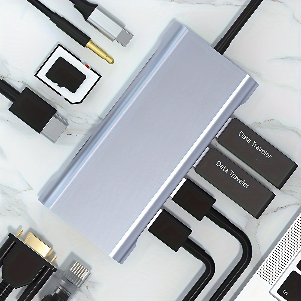 11-in-1 USB C Docking Station with 4K HDMI, PD87W, USB 3.0, RJ45, and ...