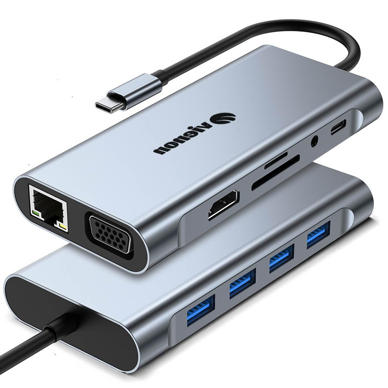 11-in-1 USB C Hub, Laptop Docking Station with RJ45 Gigabit Ethernet ...