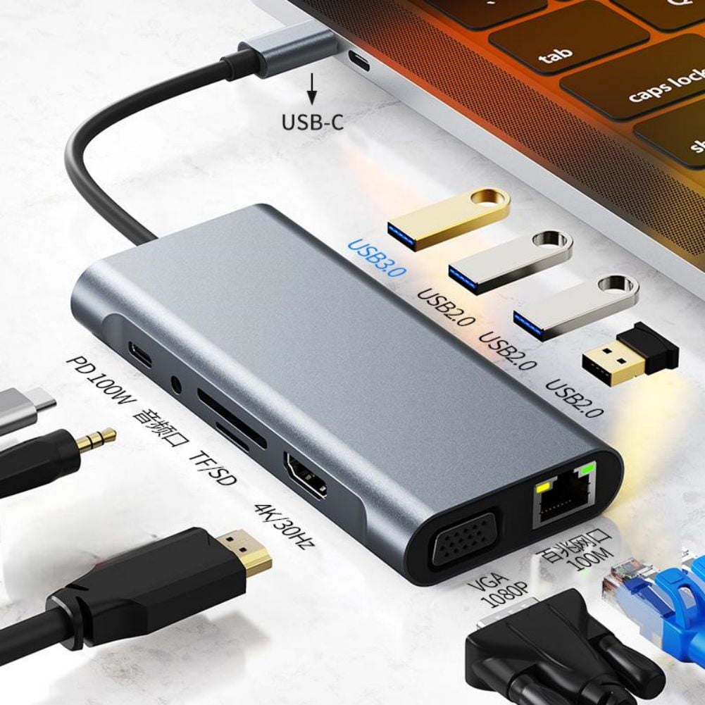 11-in-1 USB Type C Hub Docking Station High Speed 5Gbps Docking ...
