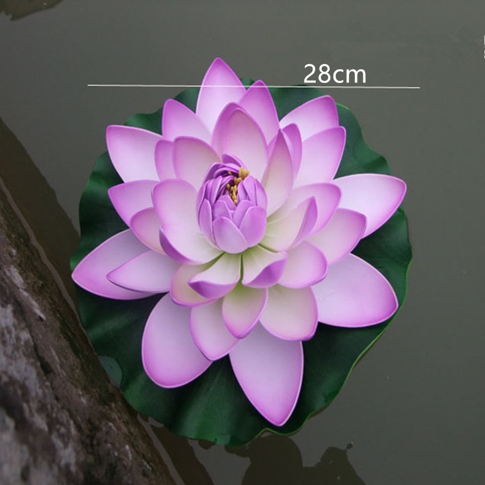 11-in Floating Pond Lotus Plants, Floating Water Lilies, EVA Artificial ...