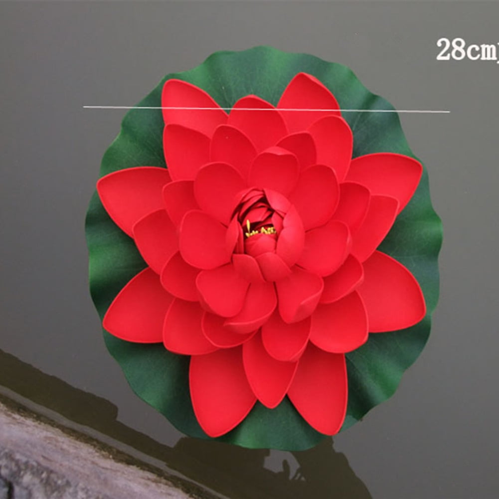 11-in Floating Pond Lotus Plants, Floating Water Lilies, EVA Artificial ...