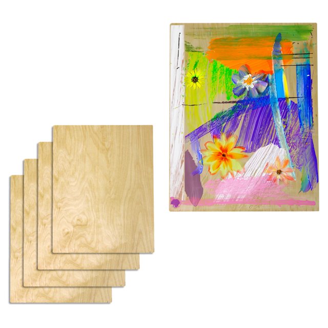 11 in L x 14 in W x 3/4 in D Blank Canvas Birch Wood Mounting Board ...