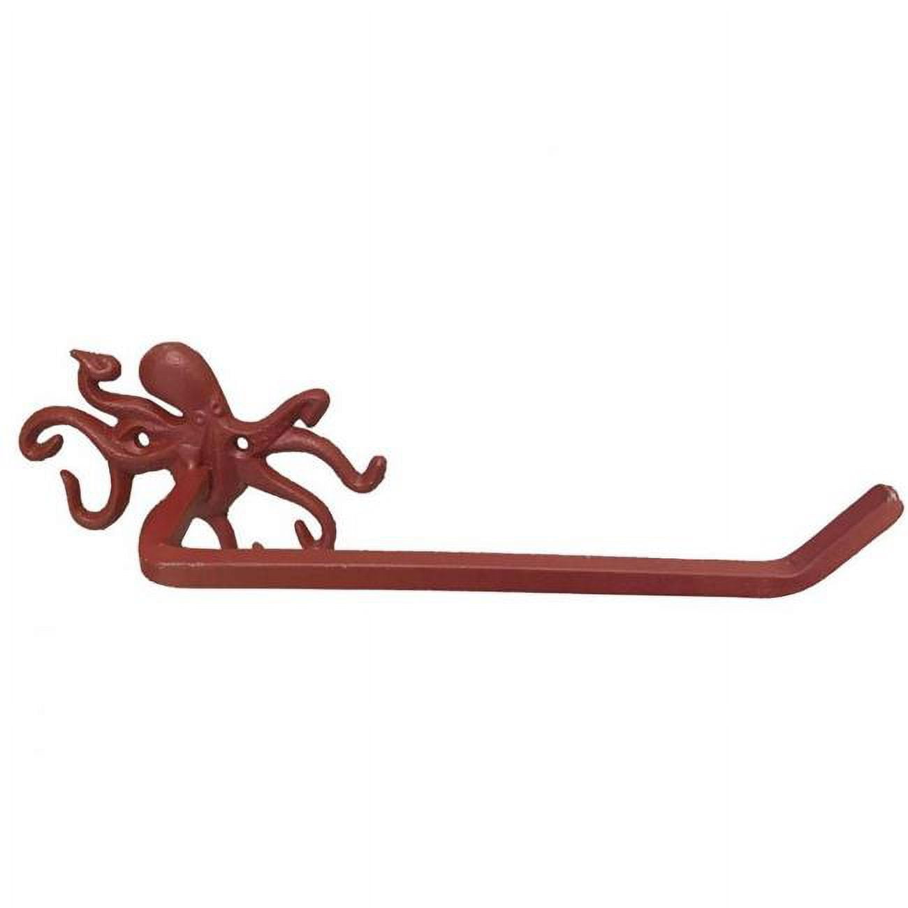 11 in. Rustic Cast Iron Octopus Toilet Paper Holder, Red - Walmart.com
