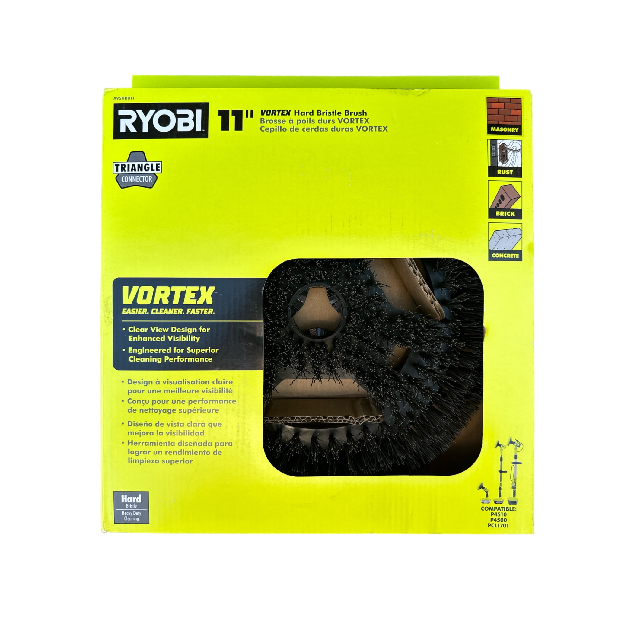 11 in. VORTEX Hard Bristle Brush for RYOBI P4500 and P4510 Scrubber ...
