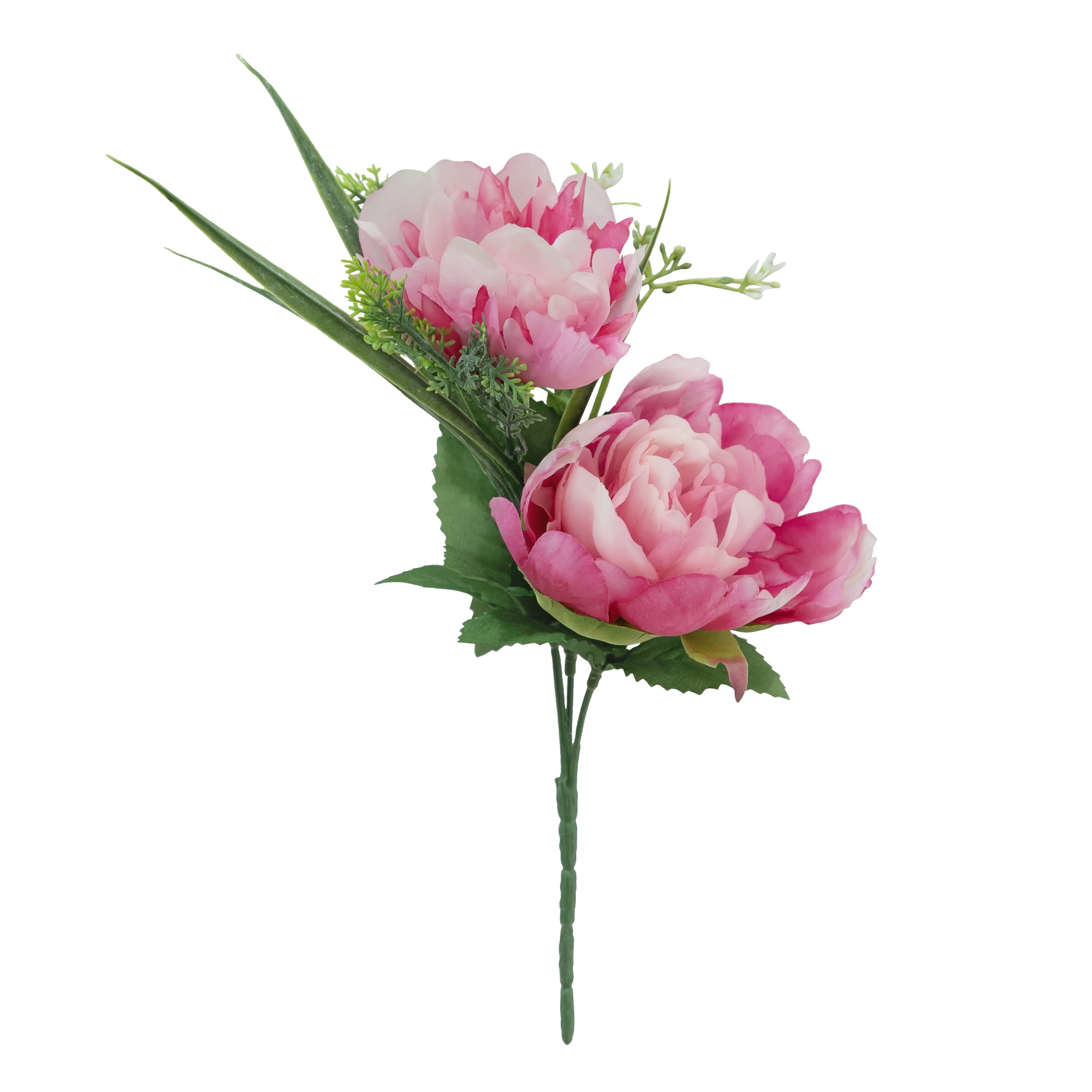 11-inch Artificial Silk Pink Peony & Baby's Breath Mixed Pick, for ...