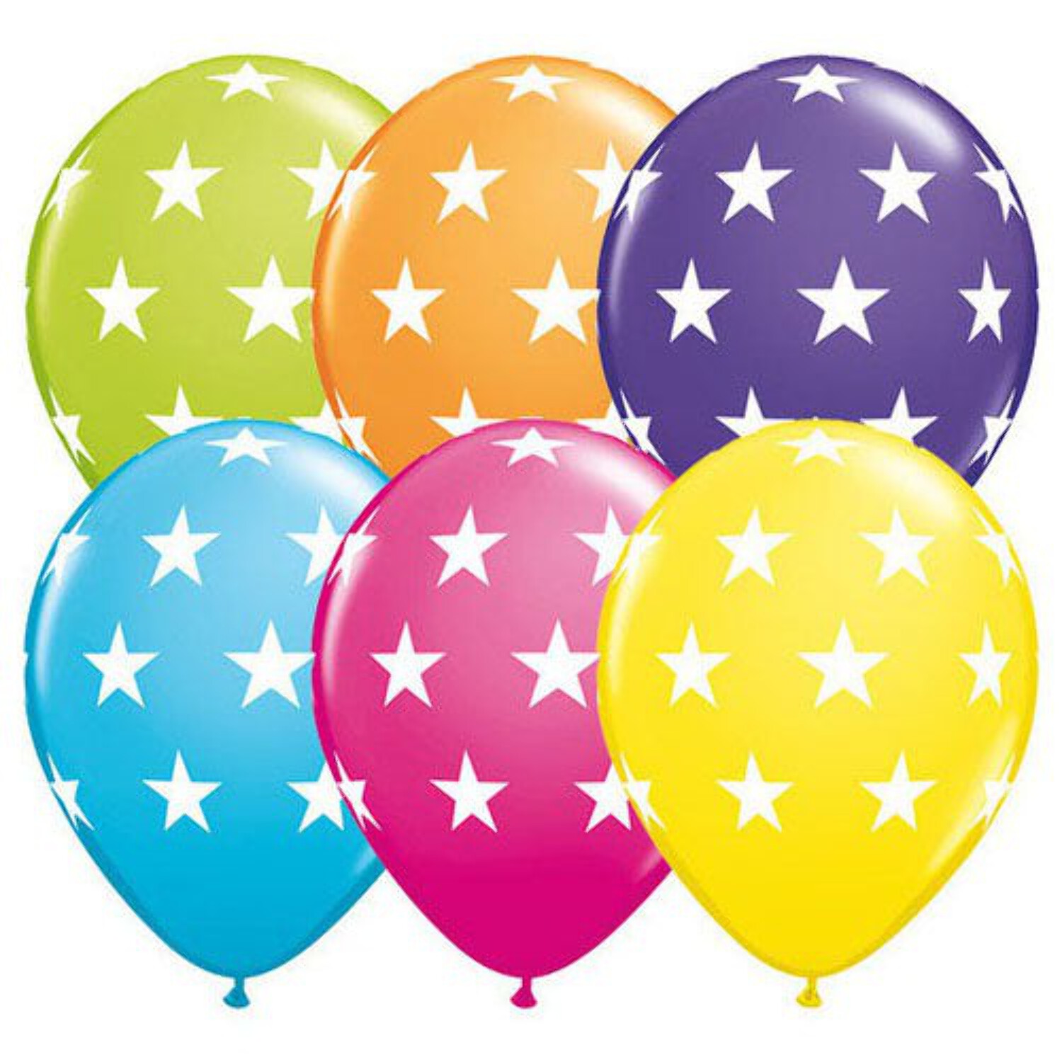 11 inch Big Stars Tropical Assortment Latex Balloons (50 Pack) - Party ...