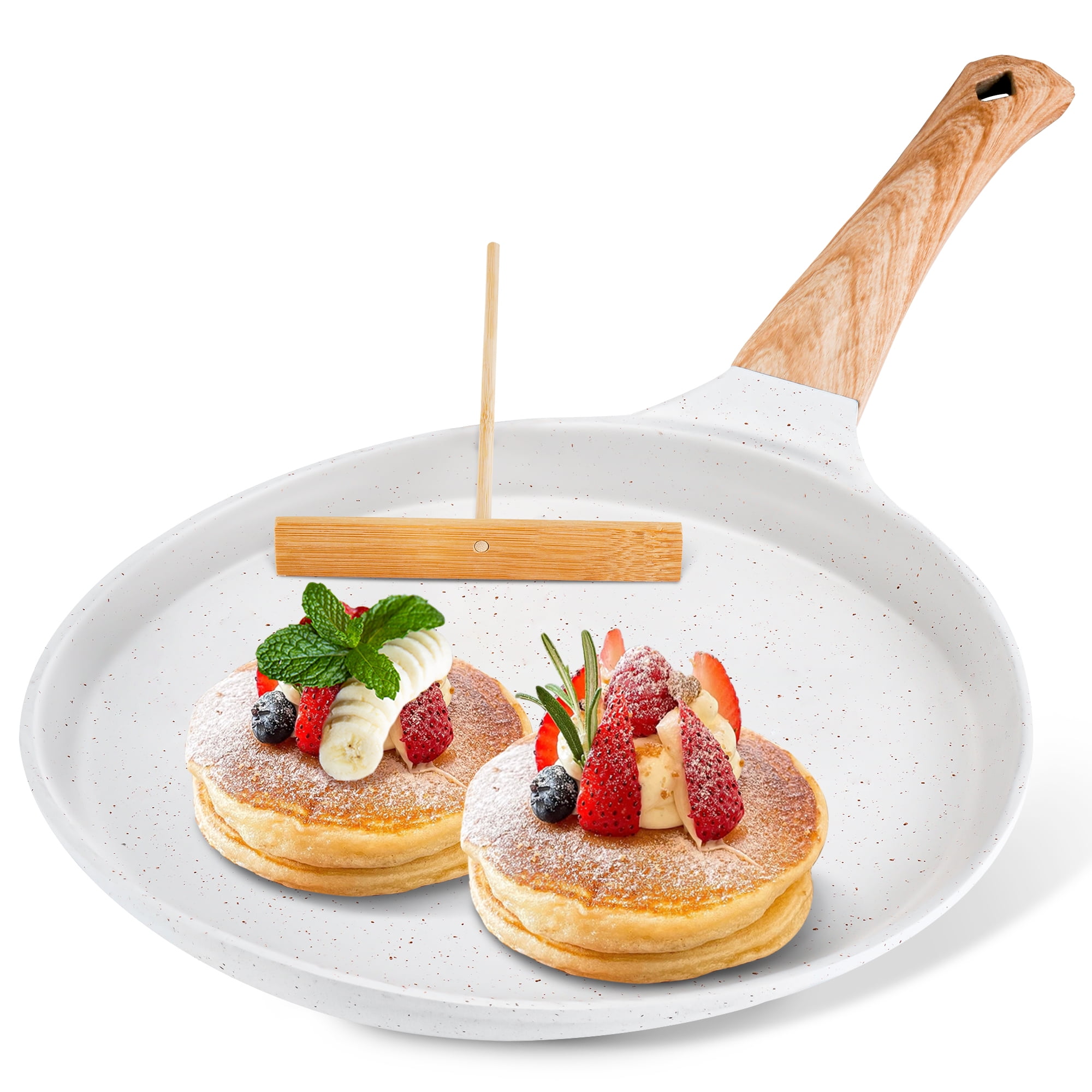 11 inch Crepe Pan Nonstick Dosa Tawa Pan,Ceramic Coating Skillet Pan ...