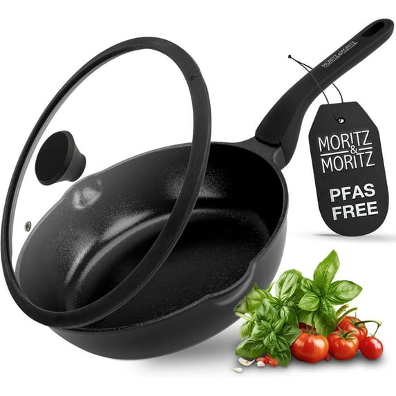 11-Inch Nonstick Frying Pan with Lid – Ceramic Coating, Induction ...