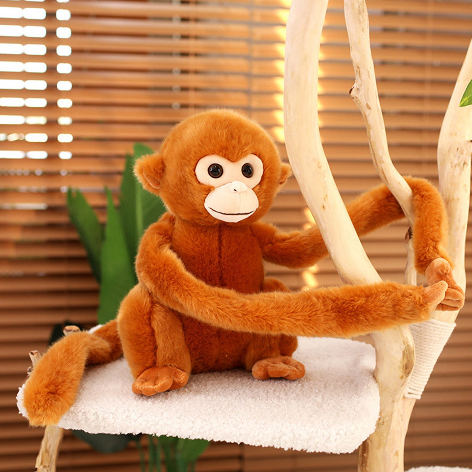 11-inch Jungle Monkey Plush - Velvet-Touch Velcro Hand Hug Buddy Not ...