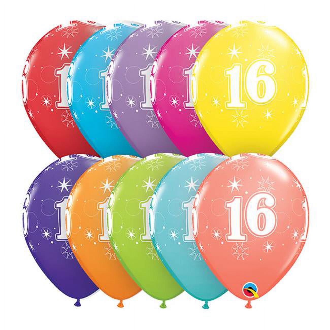 11 inch Qualatex 16-A-Round (6 Pk) Latex Balloons (6 Pack) - Party ...