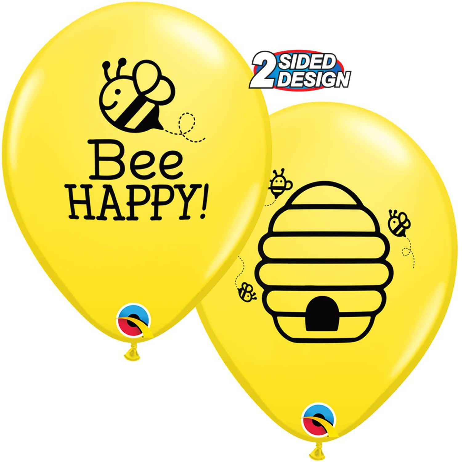 11 inch Qualatex Bee Happy Latex Balloons (50 Pack) - Party Supplies ...