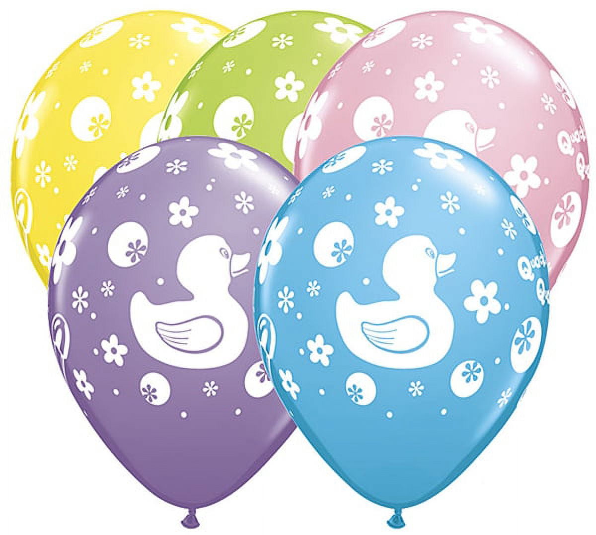 11 inch Qualatex Rubber Duckie Latex Balloons (50 Pack) - Party ...