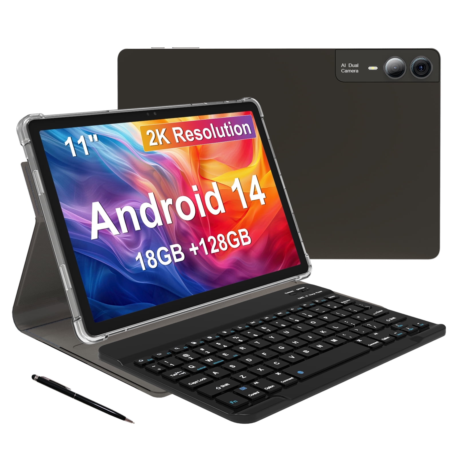 11 inch Tablet with Keyboard Android 14 2000*1200 2K Display Tablets PC ...