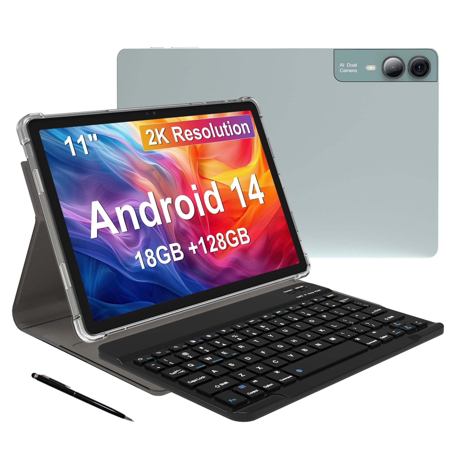 11 inch Tablet with Keyboard Android 14 2000*1200 2K Display Tablets PC ...