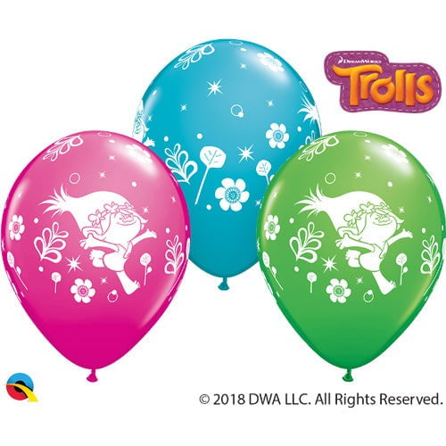 11 inch Qualatex Trolls Poppy Latex Balloons (24 Pack) - Party Supplies ...