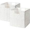 11 inch Wicker Storage Cubes, Handwoven Cube Storage Bin, Square Cubes ...