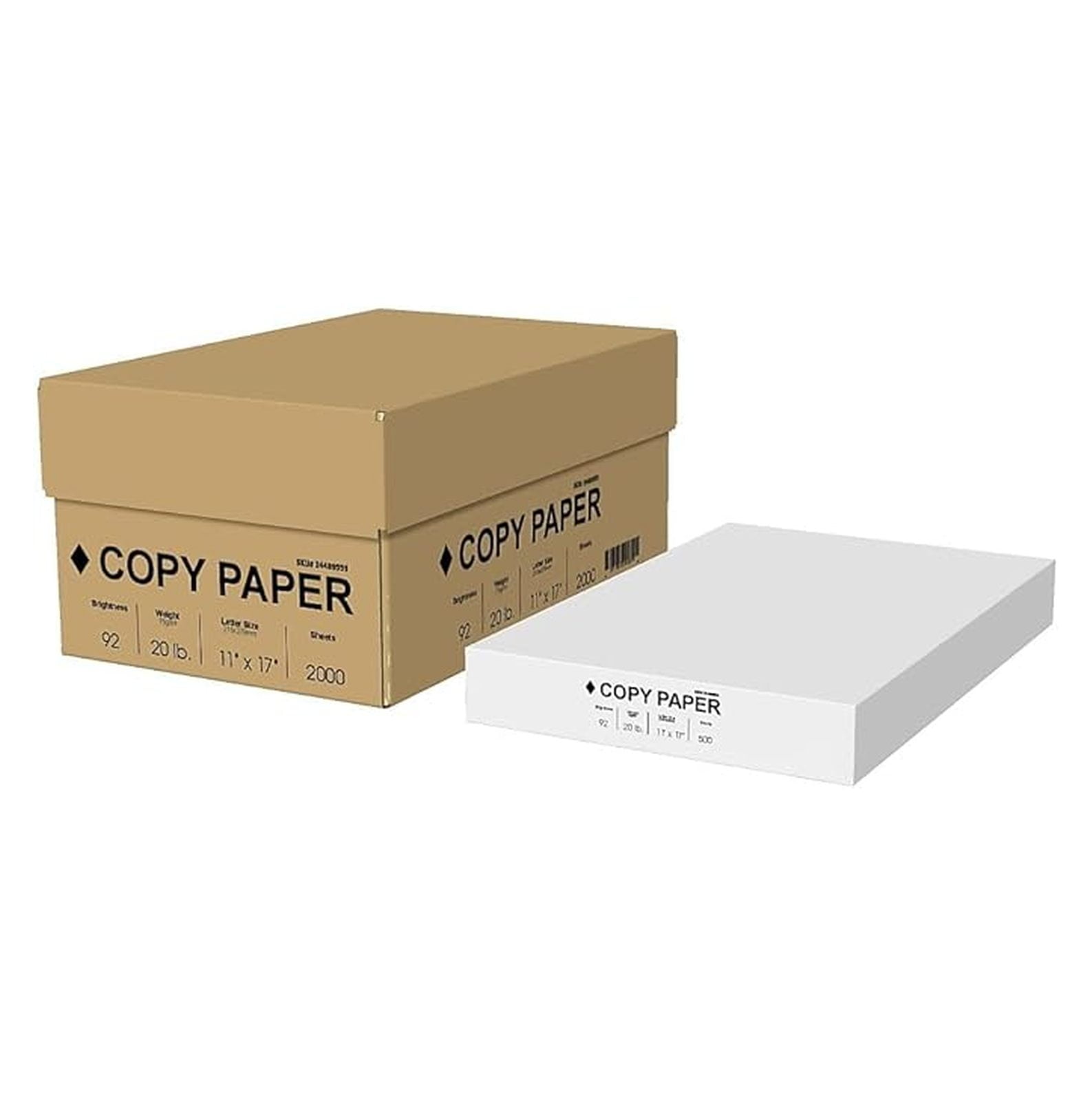 11-inch x 17-inch Ledger Size Copy Paper, 20 lbs, 92 Brightness, 500 ...