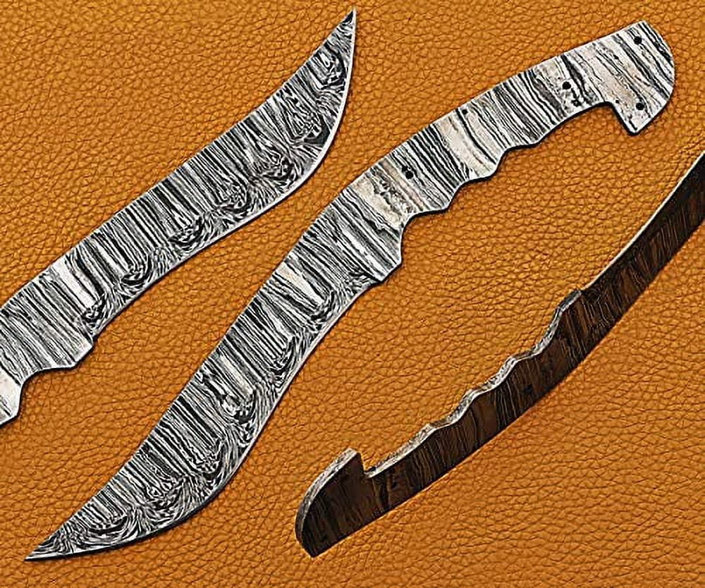 11 inches Long Dao Blade Hunting Knife, Hand Forged Ladder Pattern ...