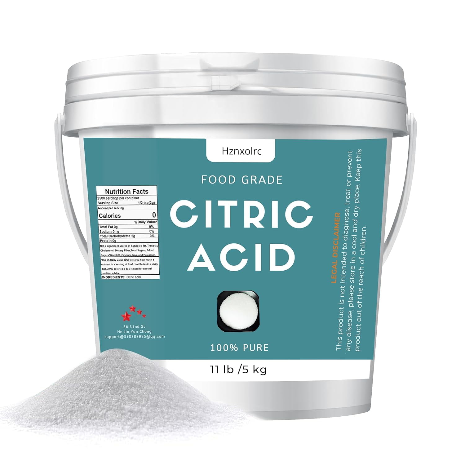11 lb Citric Acid Powder Food Grade, Citric Acid for Cleaning, 100% ...