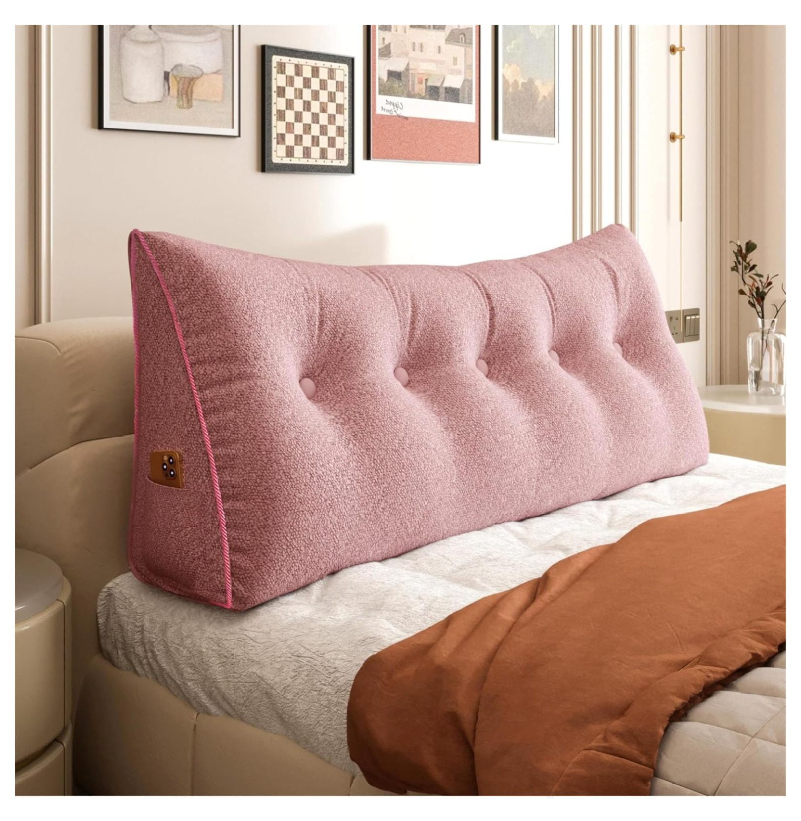 11 lbs Thickened Queen Wedge Pillow Headboard Body Positioner Bed Wedge ...