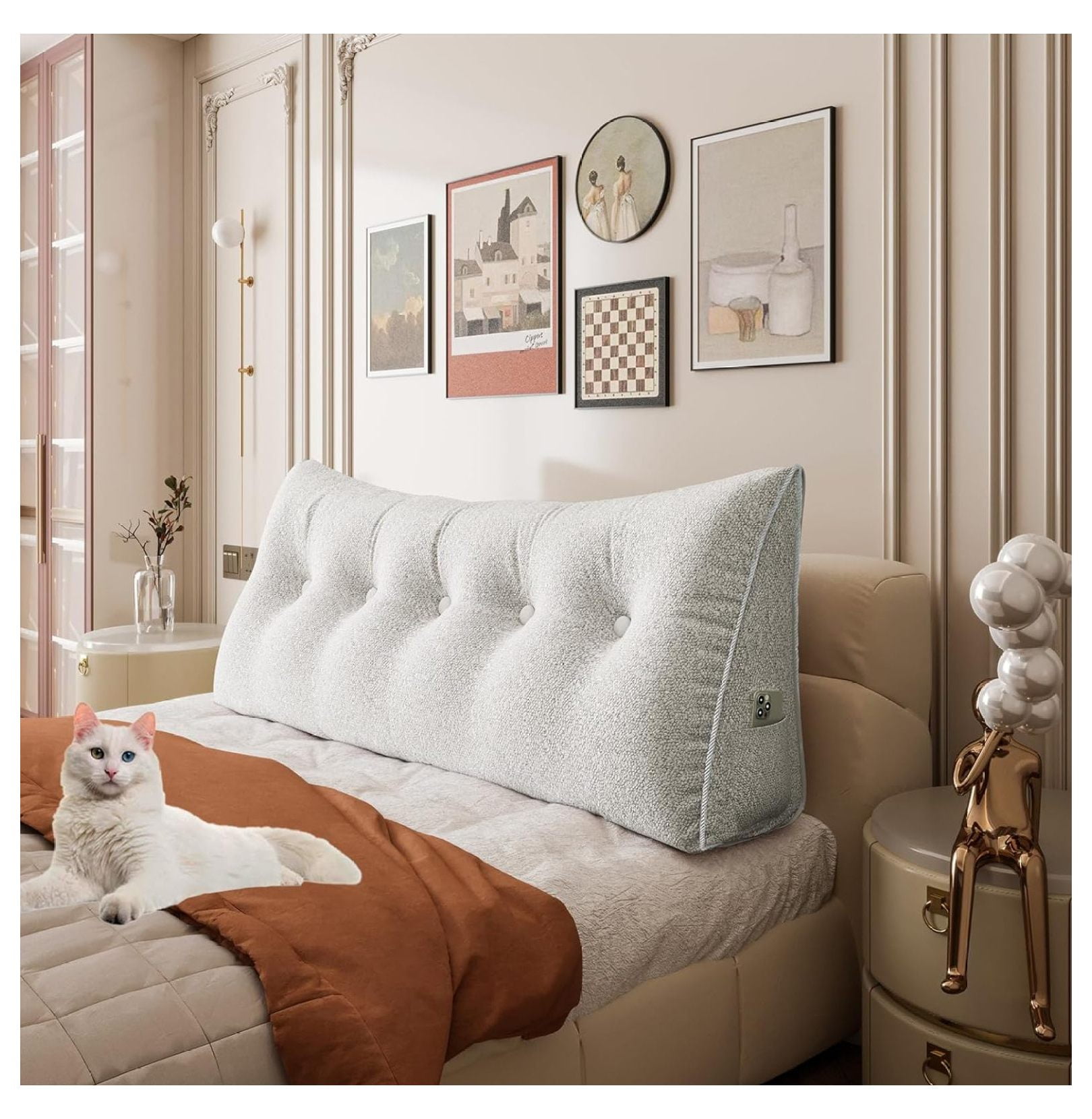 11 lbs Thickened Wedge Pillow Headboard Body Positioner Bed Backrest ...