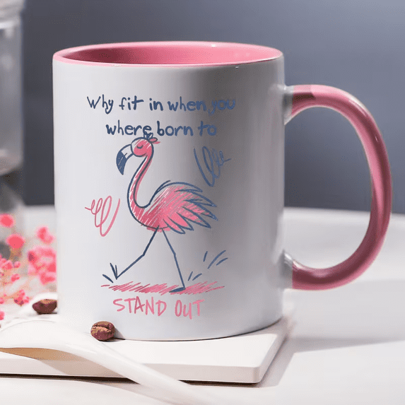 11 oz Flamingo Illustration Ceramic Coffee Mug - Walmart.com