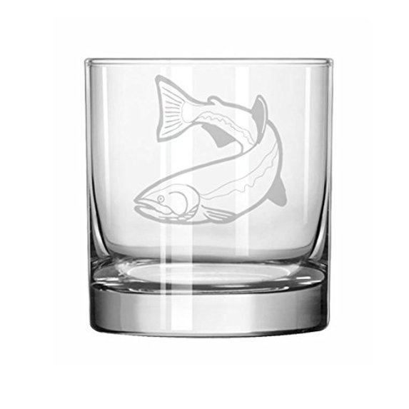 11 oz Rocks Whiskey Highball Glass Fishing Trout - Walmart.com
