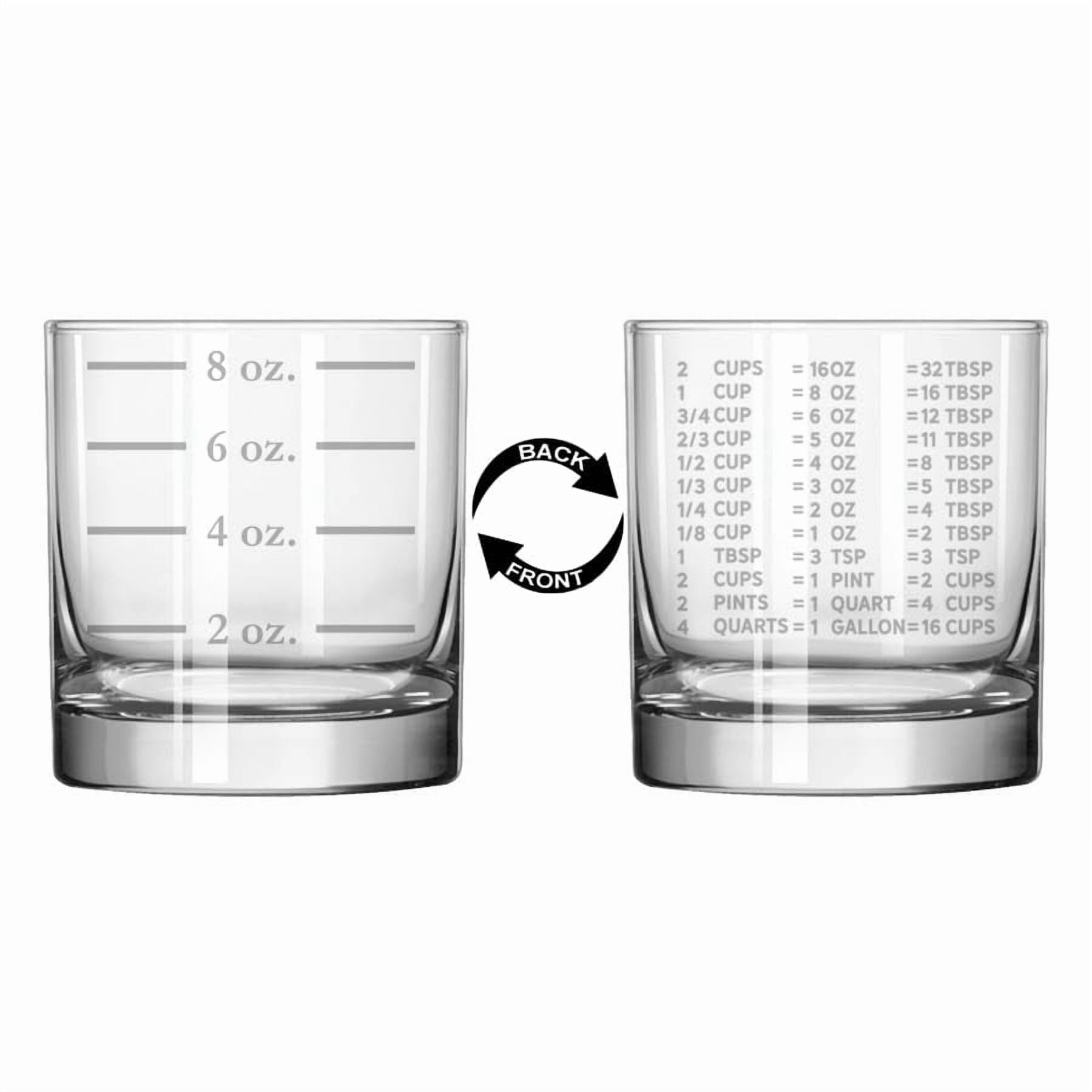 11 oz Rocks Whiskey Highball Glass Gift Two Sided Measuring Cup Liquid ...