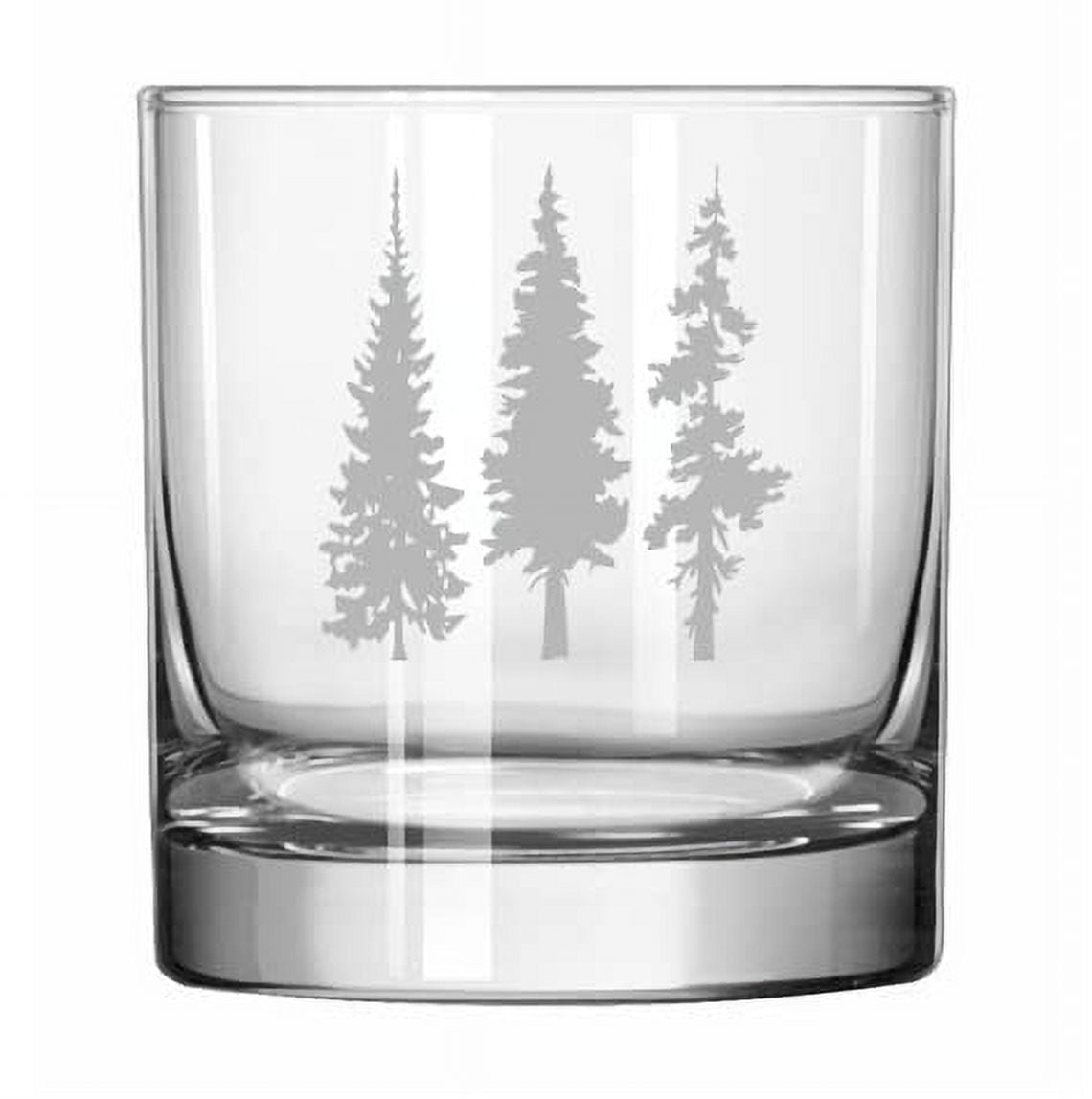 11 oz Rocks Whiskey Highball Glass Pine Trees Hiking Mountains Camping ...
