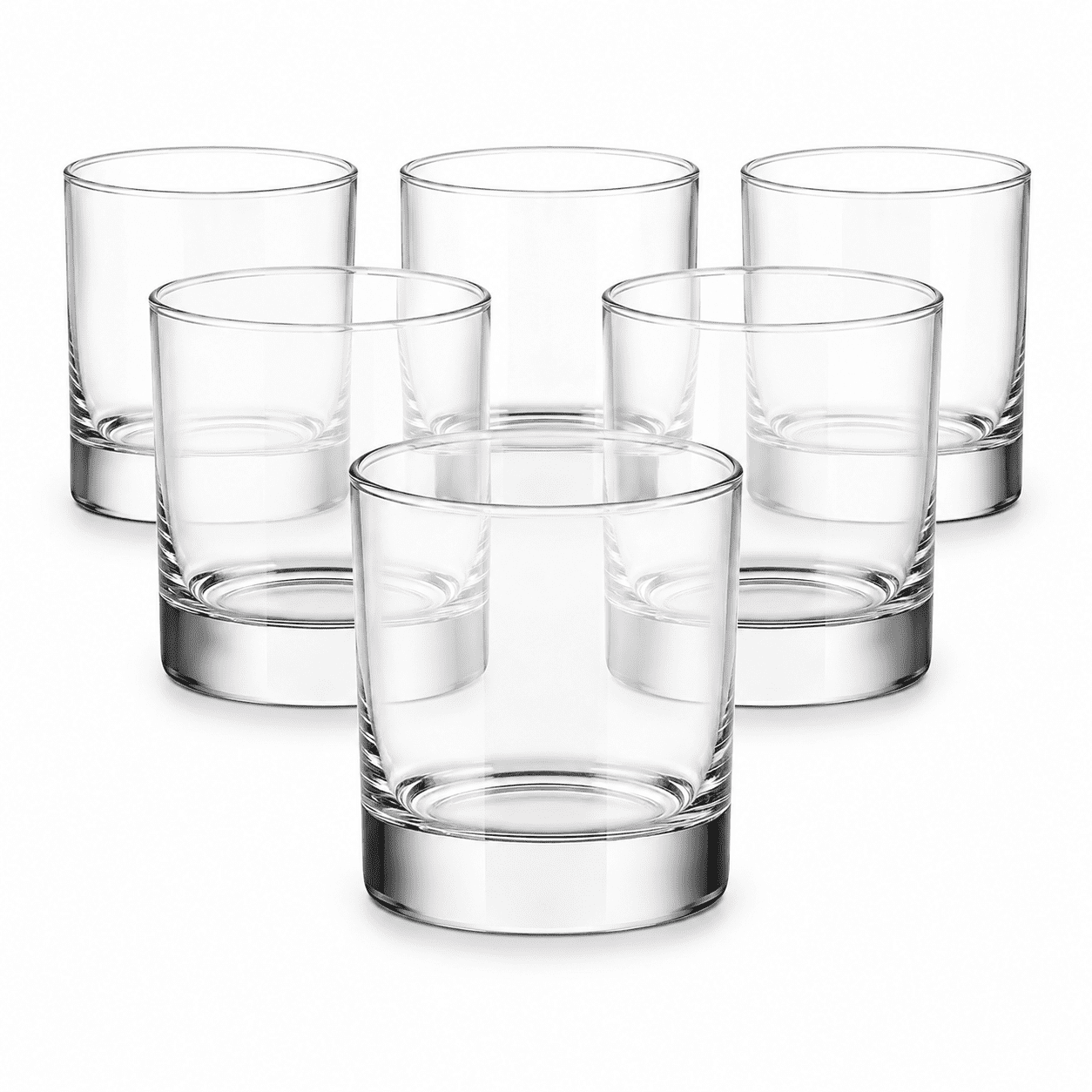 11 oz Whiskey Glasses Set of 6, Old Fashioned Lowball Drinking Glasses ...