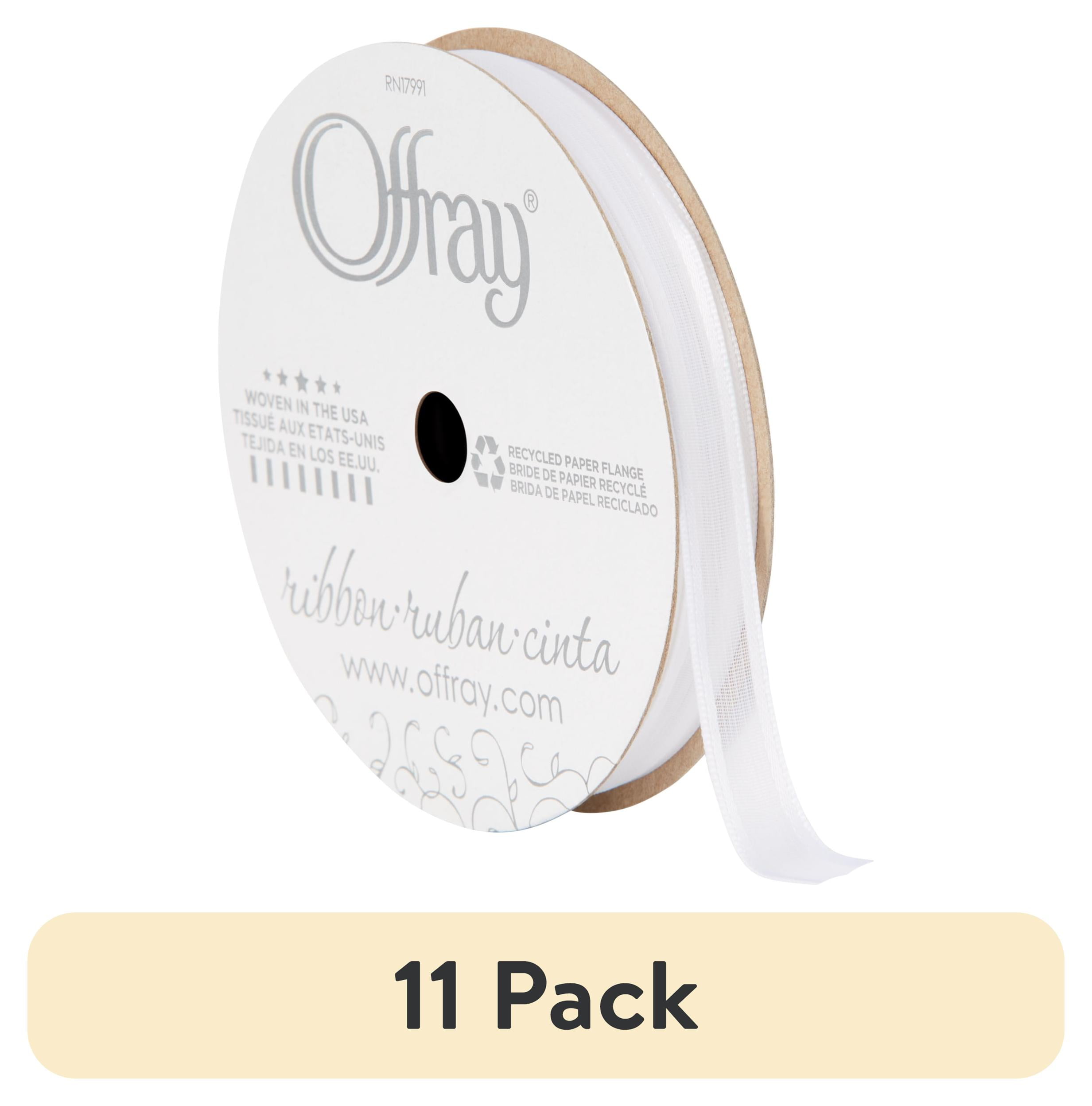 (11 pack) Offray Ribbon, White 5/16 inch Sheer Ribbon for Wedding ...
