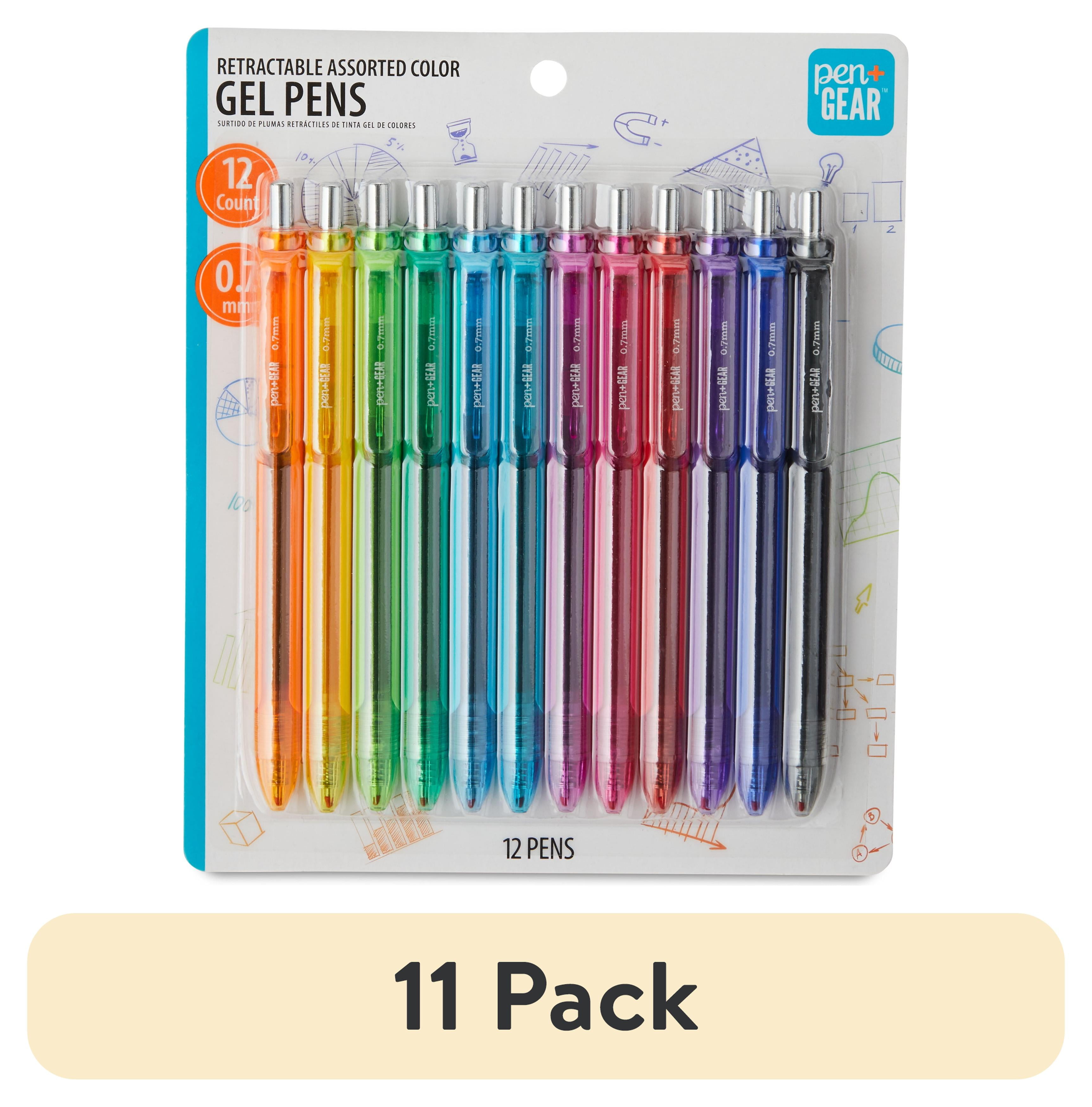 (11 pack) Pen+Gear Retractable Gel Ink Pens, Assorted Colors, 0.7mm, 12 ...