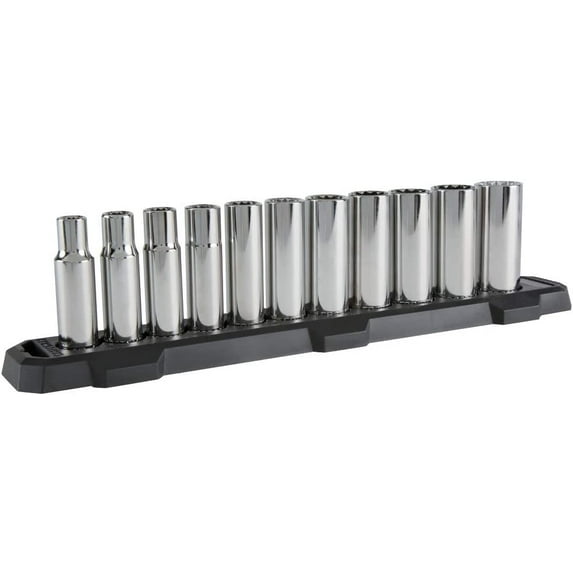11-piece 12 Point 1/2-in Drive Deep SAE Socket Set for Automotive ...